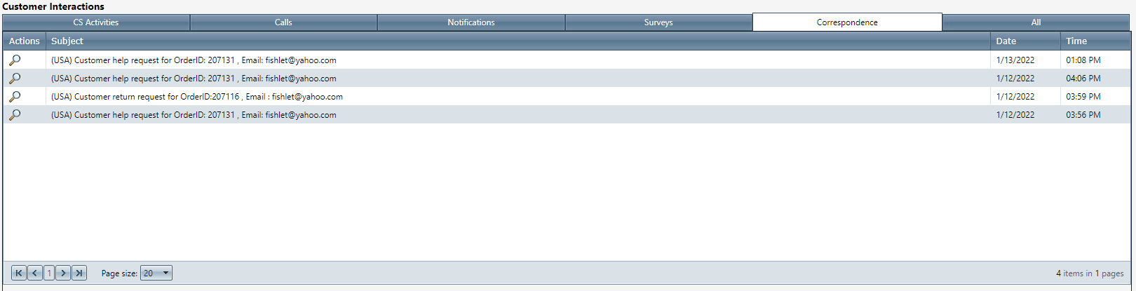 Customer Detail Page